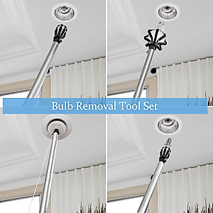 Light Bulb Changer for High Ceilings - 13FT Light Bulb Changer Kit with Extension Pole Light Bulb Changer with Baskets and Suction Cup Light Bulb Removal Tool for High Ceilings and Recessed Lights