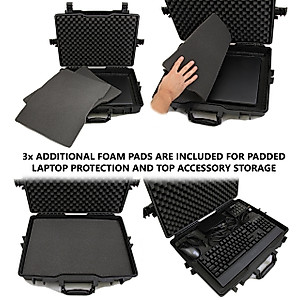 CASEMATIX 15.6 to 17 inch Waterproof Laptop Hard Case Compatible with Razer Blade Gaming Laptops 17, Stealth and More Computer Accessories Up to 17 Inches - Case Only