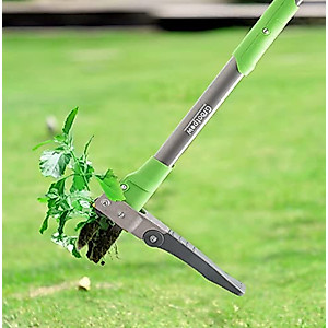 Grootpow WP5 Weed Puller Tool, Stand Up Weeder with 40" Handle, 3 Claws & Fiberglass Foot Pedal, Weeding Tool Made with Cast-Aluminum, Easily Remove Weeds Without Bending or Kneeling