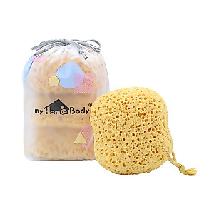 myHomeBody Premium Bath Sponge, Foam Loofah Sponge, Body Sponge for Shower - Large Size, Lots of Lather, Curvy, 3 Pack