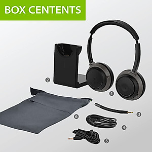 Avantree Alto Clair aptX HD Bluetooth 5.0 Headset with Microphone, Mute Function, Clear Talking, Hi-Fi Music, Low Latency, Wireless Headphones with Charging Base for Computer, PC, Laptop, Skype, TV