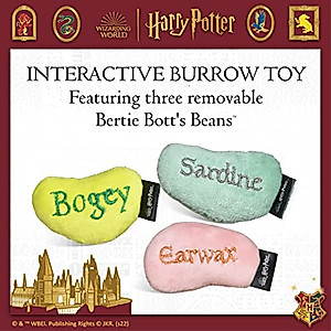 Harry Potter 10 Inch Bertie Botts Jelly Bean Burrow Pet Toy | Dog Toy Bertie Botts Jelly Beans | Bertie Botts Dog Toy with Jelly Beans 10 Inch | Plush Dog Toy