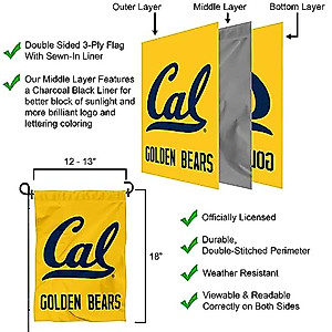 Cal Berkeley Golden Bears Gold Cal Garden Banner Flag