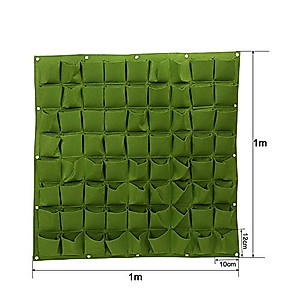 72 Pocket Vertical Wall Garden Planter,Wall Hanging Planting Bags for Garden Indoor Outdoor (Green)