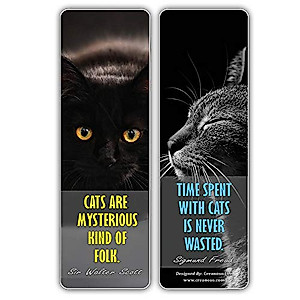 Creanoso Pet Cats Quote Bookmarks (12-Pack) – Stocking Stuffers Gift for Pet Owners, Men, Women, Adult, Teens – Party Favors Supplies – Book Reading Rewards Gifts – Great Giveaways for Cat Lovers