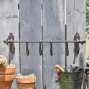 Sungmor Cast Iron Wall Hook, Heavy Duty Metal Coat Rack Wall Mount, Farmhouse Villa Garden Kitchen Balcony Hallway Decorative Hooks for Clothes, Keys, Hand Tools, Mugs, Bags, Umbrella, Sundries