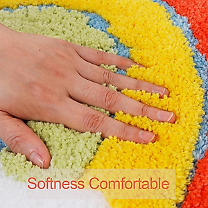 HAIWAOO Bath Mats for Bathroom, 32"×20" Non Slip Bath Rugs, Soft and Absorbent Bathroom Rugs, Machine Wash/Dry, Rugs for Tub, Shower, and Bath Room,Rainbow