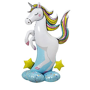 Giant Unicorn Foil Balloon,48" Self Standing 3D Magical Unicorn Party Balloons,Kids Girl Birthday, Baby Shower ,Unicorn Party Decorations