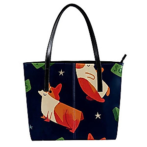 Tote Bag Women Satchel Bag Handbag Stylish Tote Handbag for Women Hobo Bag Fashion Crossbody Bag, Cute Animal Corgi Dog Cartoon