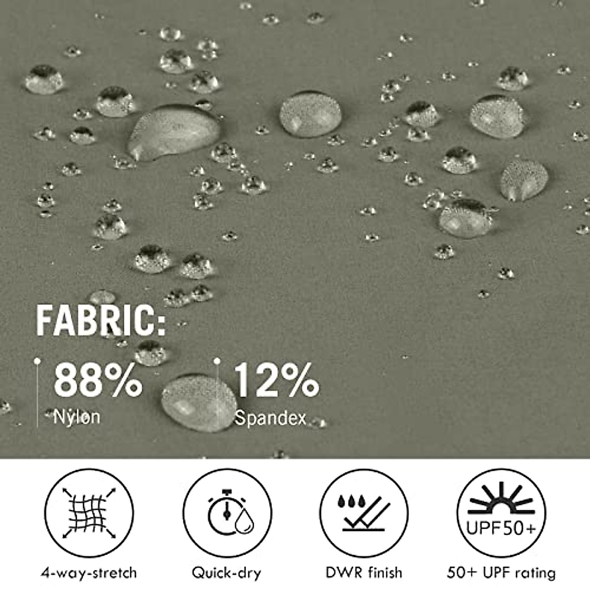 BALEAF Women's Hiking Shorts Bermuda Long Knee Length Quick Dry Stretch Elastic Waist for Camping, Travel Sage Green Size L