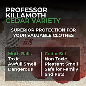 61 Pack Cedar Blocks, Sachets, Rings, Balls – Stop Clothes Damage – The Ultimate Cedar Collection to Protect Your Clothes