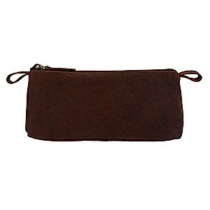 Genuine Leather Pencil Roll Case/Pouch Pen Holder Organizer Brushes Ruler Stationary Gift for Students Artist Painter & Writer String Closure Vintage