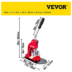 Mophorn Button Maker Machine 1 Inch Button Badge Maker 25mm Punch Press Machine with 500 Pcs Circle Button Parts and Circle Cutter