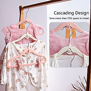 GoodtoU Velvet Baby Hangers 11 Inch Non-Slip Kids Hangers 50 Pack Baby Clothes Hangers for Closet Toddler Hangers Childrens Hangers for Kid Beige