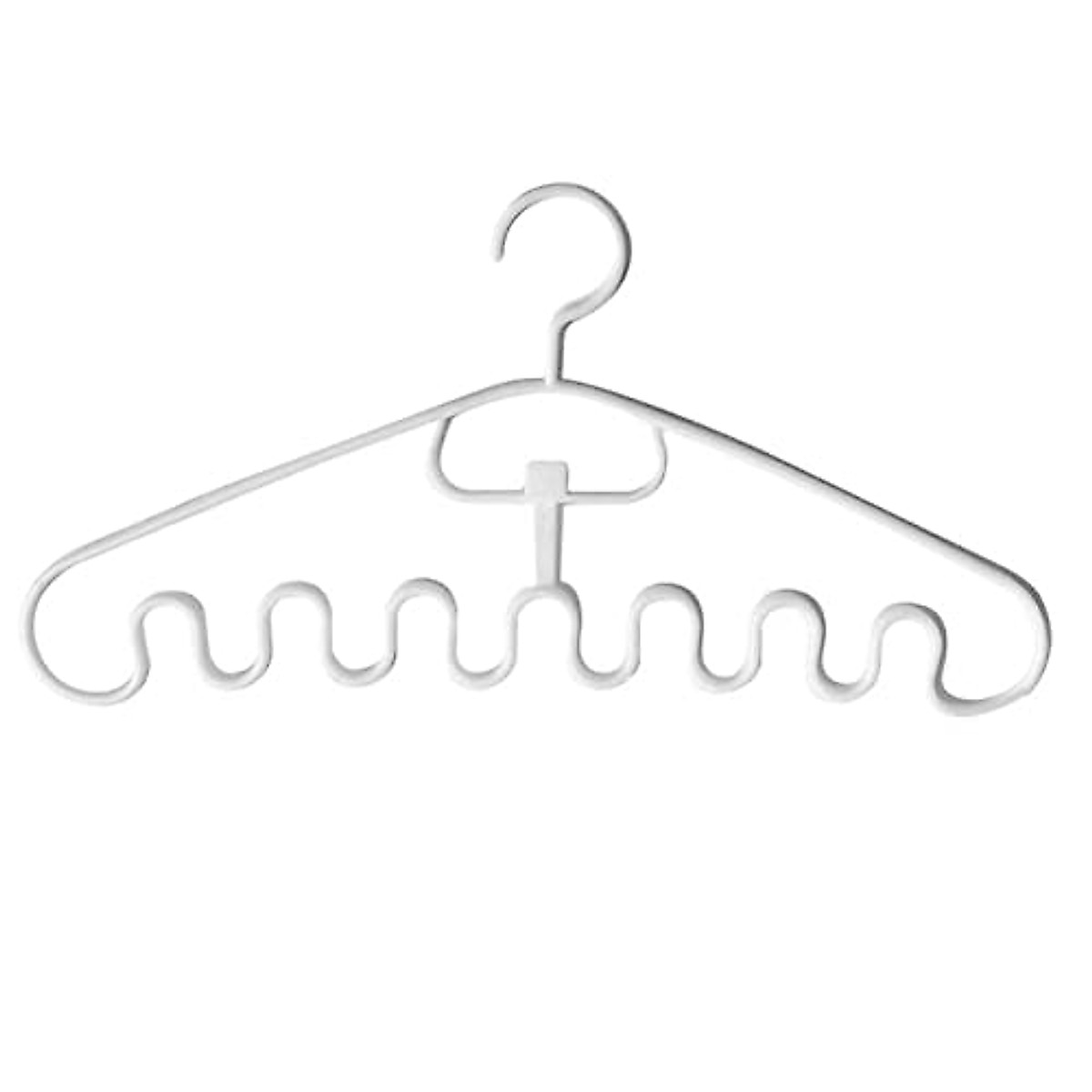 Wave Pattern Stackable Hangers 8 Slots, 5/10pcs Multifunctional Magic Wave Pattern Plastic Hangers, Smart Closet Organizer Hangers Space Saver for Tank Top Bra Hangers in Bulk (5,White)