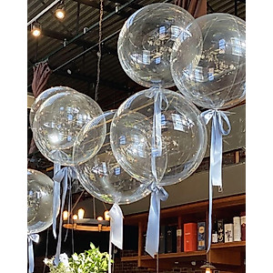 60 Pieces Bobo Balloons, HKYOOD 6 Different Size Clear Bobo Balloons Kit Transparent Balloons Set for Baby Showers Wedding Birthday Christmas Party Decorations - Durable TPU (8/11/18/20/24/36-Inch)