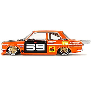 TRUE SCALE miniatures Datsun 510 Pro Street SK510 Orange and Black (Designed by Jun Imai) Kaido House Special 1/64 Diecast Model Car by True Scale Miniatures KHMG004