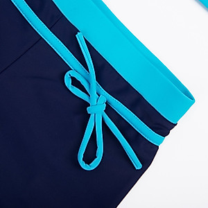 KABETY Little Girls Summer Two Piece Boyshort Fashion Tankini Swimsuit (Blue, 10-11=3XL)