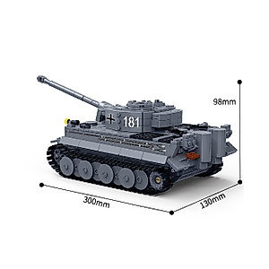 General Jim's Military Brick Building Set - WW2 German Army King Tiger Tank Building Blocks Model Set for Military, World War 2, Military and Brick Building Enthusiasts Including Teens and Adults