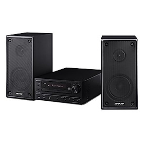 Sharp XLHF102B HI Fi Component MicroSystem with Bluetooth, USB Port for MP3 Playback, Built-in CD Player, AM/FM Tuners, 50W RMS, Remote Included, Black