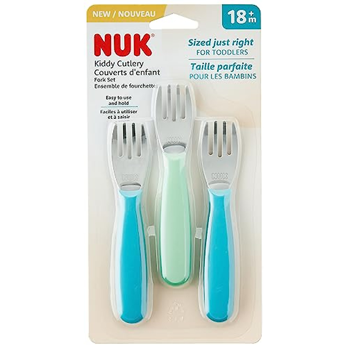 NUK Kiddy Cutlery Forks, 3 Pack, 18+ Months