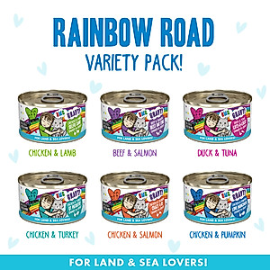 Weruva B.F.F. OMG - Best Feline Friend Oh My Gravy!, Variety Pack, Rainbow Road, Wet Cat Food by, 2.8oz Can (Pack of 12)