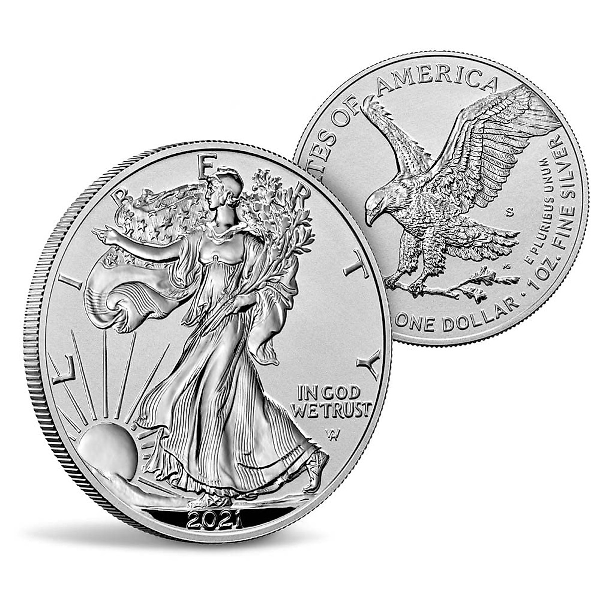 2021 Two-Coin Set Designer Edition American Eagle Silver Reverse Proof $1 Reverse Proof US Mint