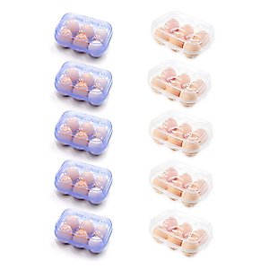 YOHA Clear Egg Storage Box Delicate 6 Girds Egg Dispenser Holder Case Refrigerator Crisper Camping Picnic Travel Portable Egg Carriage,Blue+Clear 10pcs Set