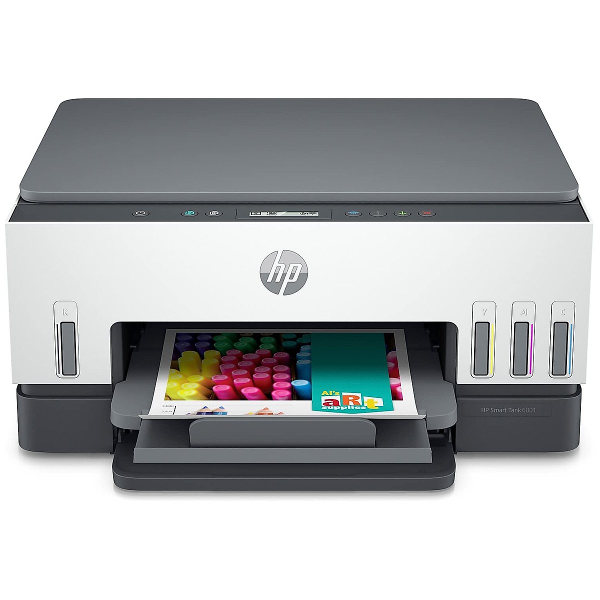 HP Smart -Tank 6001 Wireless All-in-One Printer, Mobile Print, Scan, Copy - 2H0B9A (Renewed)