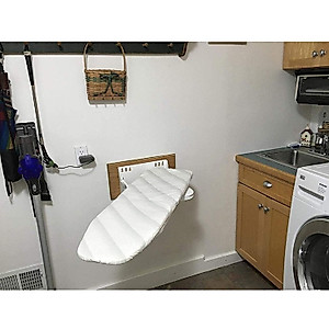 uyoyous Wall Mounted Ironing Board 37 x 13 Inch Foldable Ironing Boards with Heat Resistant Cover 180° Rotation Space-Saving Ironing Boards with English Manual