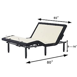 Applied Sleep Pro Queen Adjustable Bed Frame, Adjustable Bed Base with Back&Leg Massage/Wireless Remote&Bluetooth APP/Under Lighting/USB Ports/Back&Foot Incline/Anti Snore/Easy Assembly