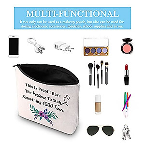 GJTIM Cross Stitch Gift Cross Stitch Project Bag This Is Proof I Have The Patience To Stab Something 4000 Times Sewing Project Bag (Stab Sth. 4000 Times)