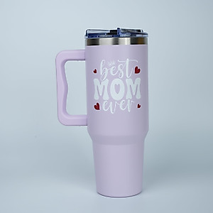 FROOBLEQUIRK Best Mom 40oz Tumbler – Mother's Day Gift, No.1 Mom Cup, Birthday & Christmas Present from Daughter or Son