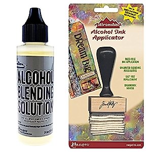 Ranger Adirondack Alcohol Blending Solution, 2-Ounce and Applicator, Stamp Handle and Felt Applicator + Solution.