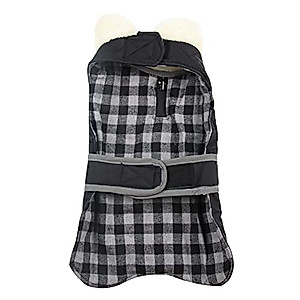 JoyDaog Reflective Belt Dog Coats for Small Dogs,Reversible Warm Puppy Jacket for Cold Winter,Black S