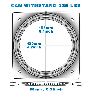 Lazy Susan Hardware 6 Inch, NIKOEO Lazy Susan Turntable Hardware, Square Rotating Bearing Plate for Serving Trays, Kitchen Storage Racks and Craft Table, 500lbs Capacity, 4Pack