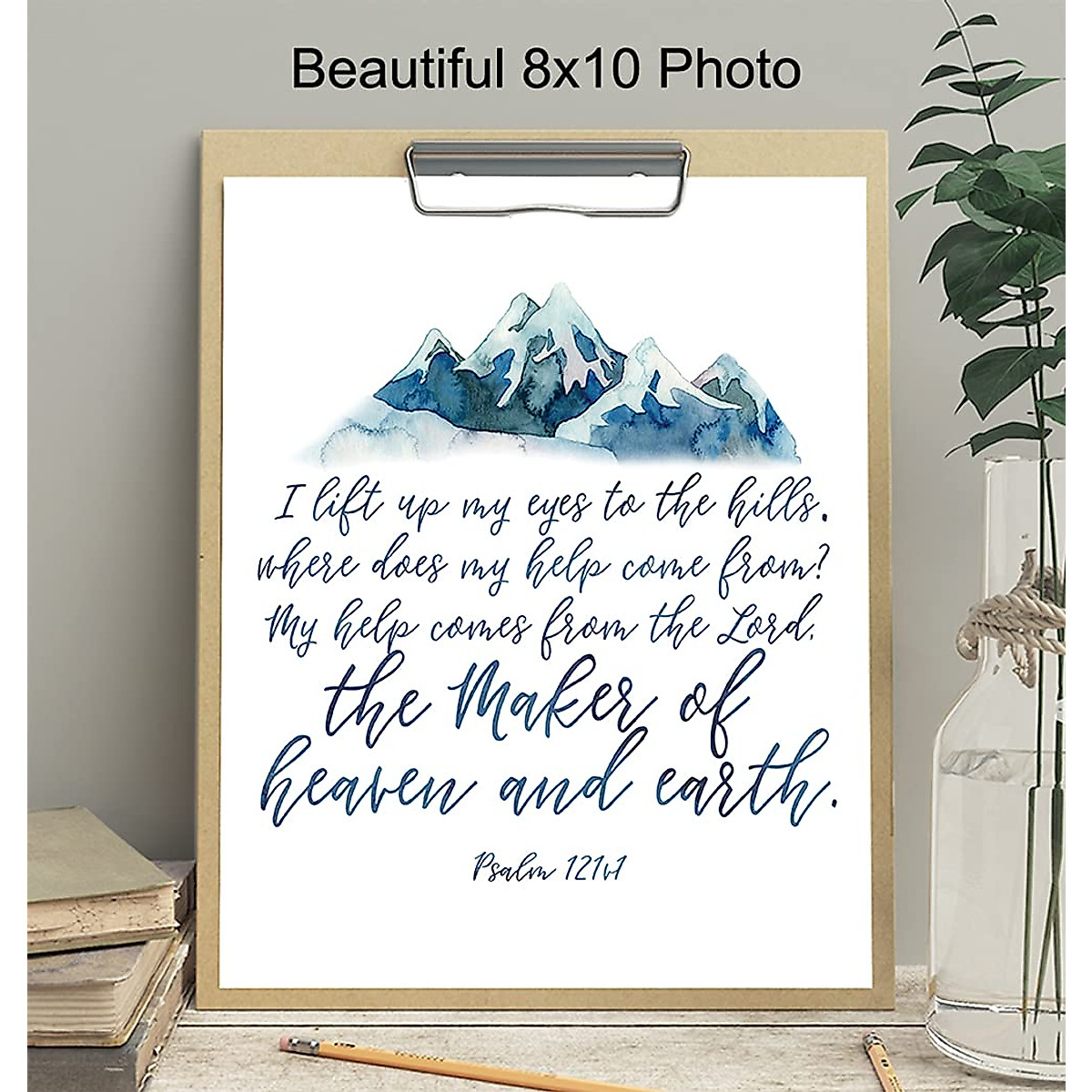 Religious Wall Decor - Inspirational Christian Gifts for Men - Psalms Bible Verse Wall Decor - Scripture Wall Art - Spiritual Gifts for Men - Faith Wall Decor - God Wall Art - Christian Wall Decor
