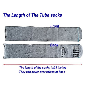2 Pairs Walking Boot Socks for Orthopedic Walker Brace, Replacement Sock Liner Knee High Tube Socks Under Air Cam Walkers and Fracture Boot, Medical Air Cast Socks for Surgical Leg Cover