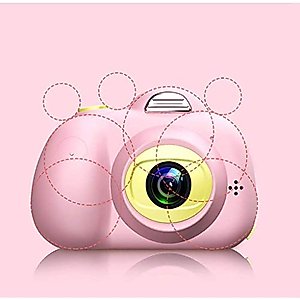 LKYBOA Children's Digital Camera - Kids Digital Camera Kids Camera Inch Screen Portable Compact Children's Cartoon Digital Front (Color : Pink)