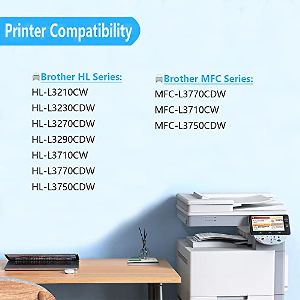 LeciRoba Compatible TN-227 Black Toner Cartridge High Yield Replacement for Brother TN227 TN-227 TN223 TN-223 for MFC-L3770CDW HL-L3270CDW HL-L3290CDW HL-L3230CW MFC-L3210CW Printer (2-Black)