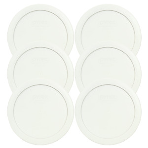 Pyrex 7201-PC Round White 4 Cup Plastic Storage Lid, Made in USA - 6 Pack