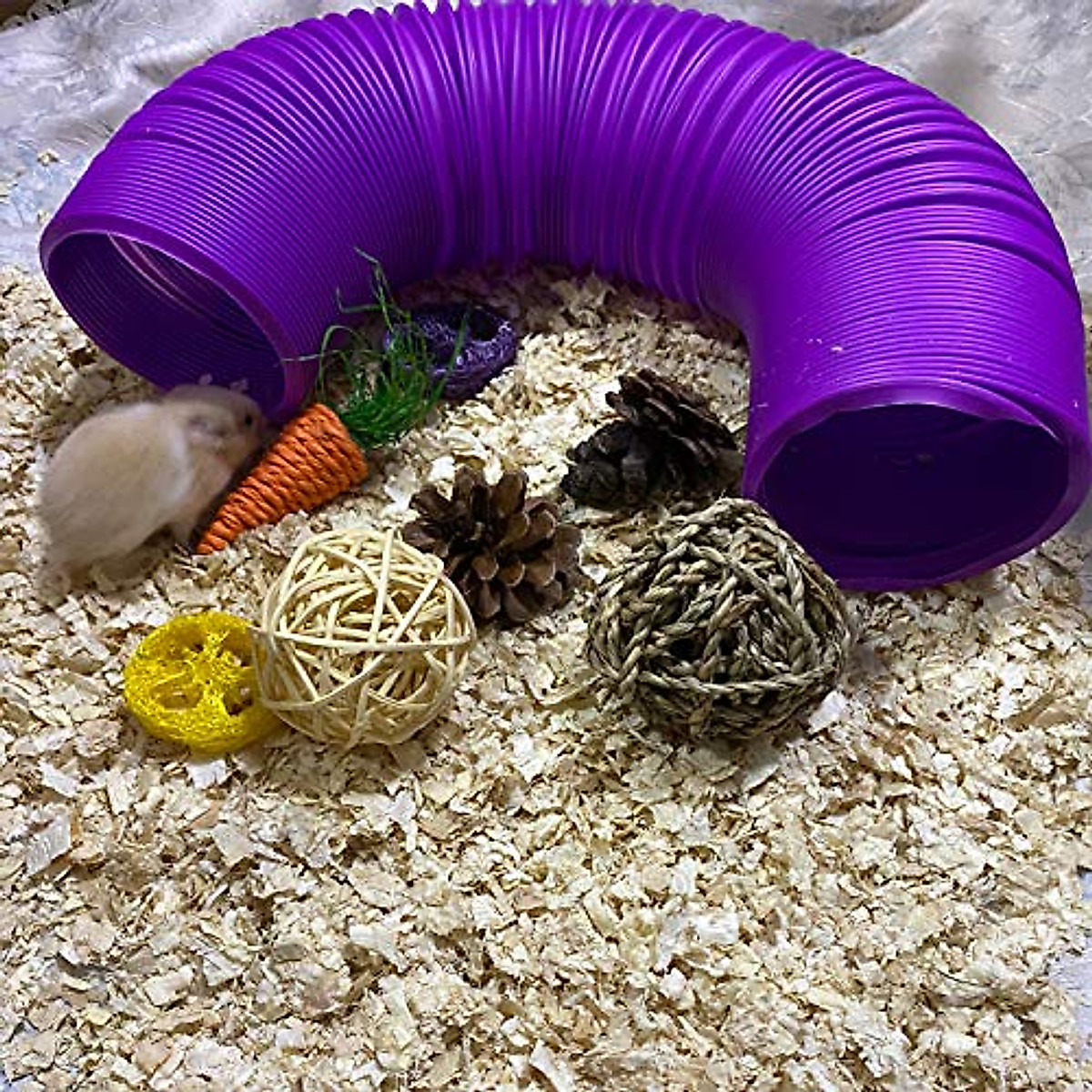 Hamster Fun Tunnel Pet Mouse Plastic Tube Toys Small Animal Foldable Exercising Training Hideout Tunnels with Cute pet Toys for Guinea Pigs,Gerbils,Rats,Mice,Ferrets and Other Small Animals (Blue)