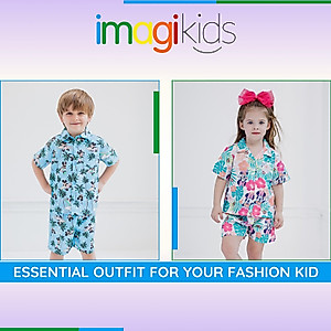 Disney Mickey Mouse Big Boys Hawaiian Button Down Shirt and Shorts Blue 14-16