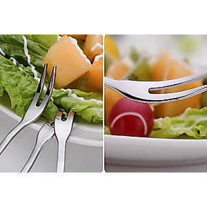 6 Pack Fruit Forks Stainless Steel Pickle Forks, 4.84 Inch Small Cocktail Forks for Olive Appetizer Dessert Seafood, Gifts for Women in Her Birthday Anniversary Valentines Mother’s Day