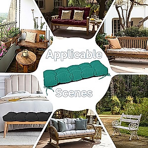 ROFIELTY Bench Cushion 30x14 Inch. Soft Outdoor Swing Cushion. with Non-Slip Bottom, Tufted Window Seat Cushion for Many Scenarios of Use. (30x14, Plush-Lime Green)