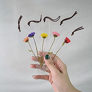 XINSHUN Epoxy Bookmark Dried Flower Resin Bookmark Pressed Flower Bookmark Transparent Acrylic Bookmark for Kids Woman Teacher Students Reading Planner Book Club Rose