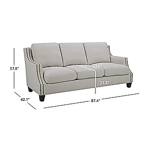 Amazon Brand – Stone & Beam Hina Classic Sofa Couch with Nailhead Trim, 87"W, Cream