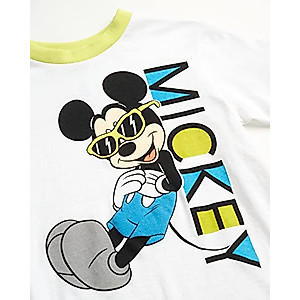 Disney Baby Boys Short Set - 2 Piece T-Shirt and Shorts - Mickey Mouse, Toy Story, Winnie the Pooh Youth Clothing Set (2T-7), Size 3T, Mickey Sunglasses