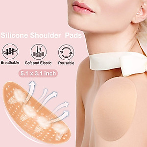 WILLBOND 4 Pairs Women Shoulder Pads Push up Soft Adhesive Silicone Shoulder Pads Anti Slip Enhancer Shoulder Pads for Women Clothing (Black, Flesh Color, Transparent, Transparent Flesh Color)