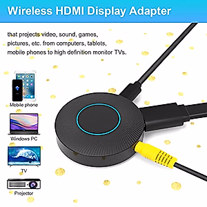 SUNPUPA Wireless HDMI Display Dongle Adapter, Used for Laptop/iPhone Mac iOS Android Casting/Mirroring to TV/Projector /Monitor, NO Setup, NO APP Required, No Delay, Video Mirroring Dongle Receiver